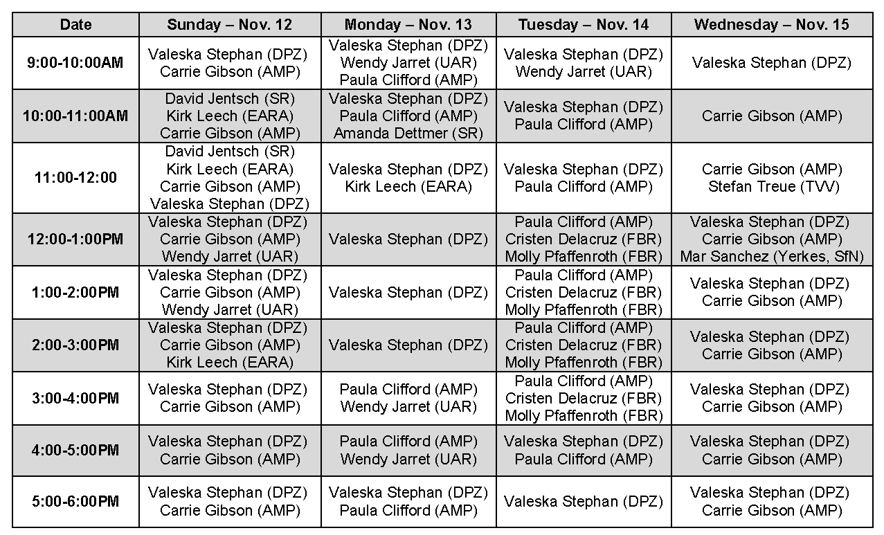 SfN 2017 Booth Schedule | Consortium For Public Outreach On Animal Research